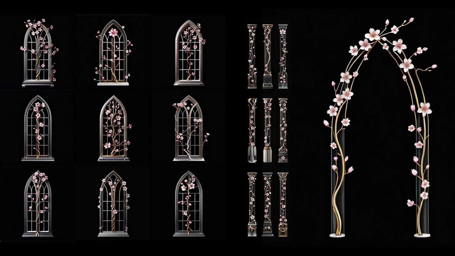 Sakura Lines - Projection Mapping Textures Pack Vol.44 | VMS