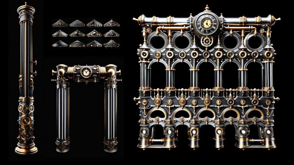 Steampunk Design - Projection Mapping Textures Pack Vol.20 | VMS