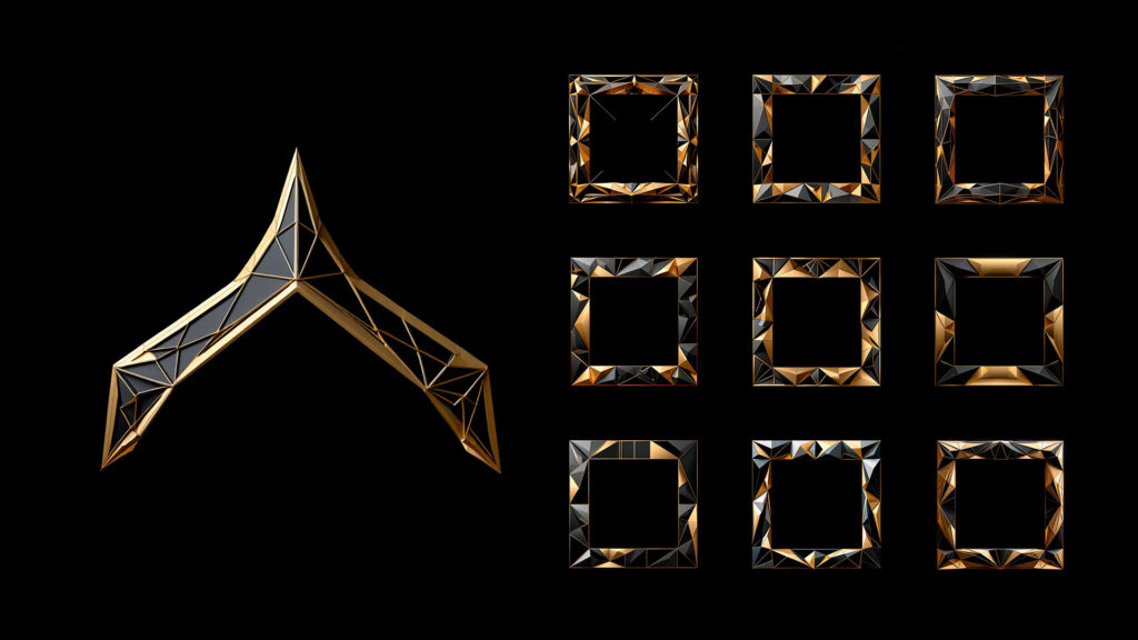 Golden Bevel - Projection Mapping Texture Pack Vol.108 | VMS