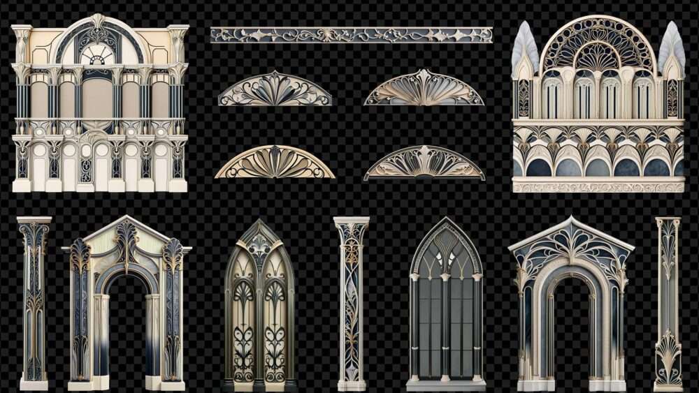 Ivory Jugendstil – Projection Mapping Texture Pack Vol.116 | VMS